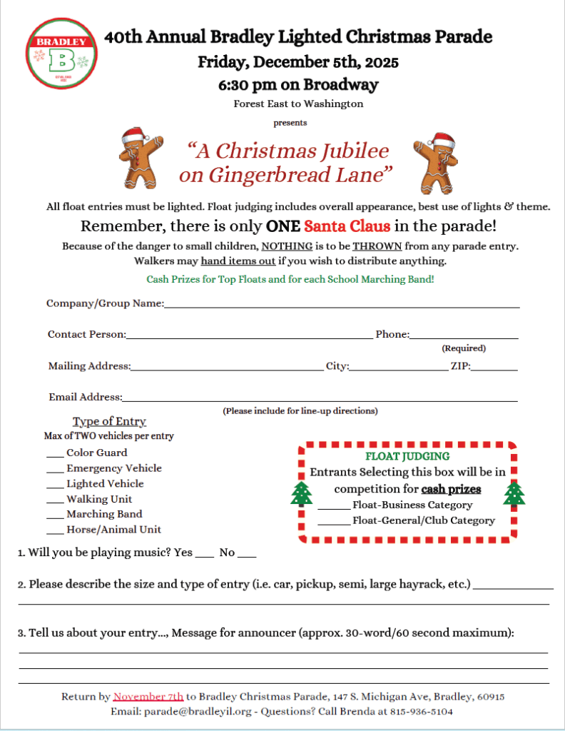 Bradley's 40th Annual Christmas Parade - Kankakee County Chamber of ...